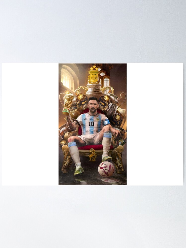 Il Poster Grafica Vintage Del Calcio - Lionel Messi, Il Re Del Calcio ...