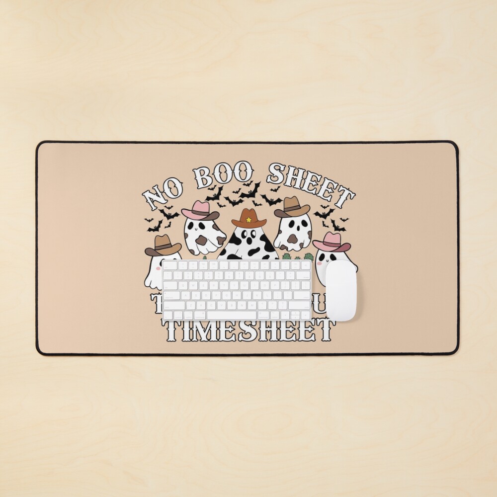"No Boo Sheet Timesheet Funny HR Payroll Halloween Ghosts" Sticker for ...