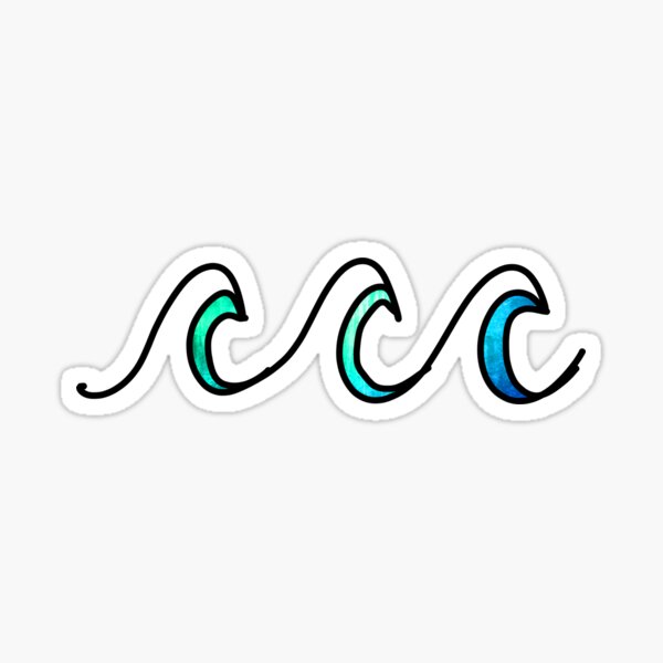 "Wavy Waves Design" Sticker by warddt | Redbubble