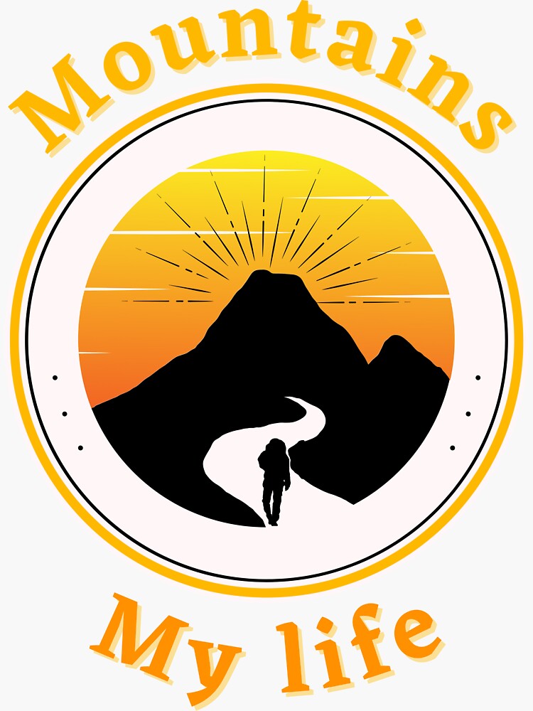 "Mountains My Life" Sticker for Sale by HypnoticFlow | Redbubble