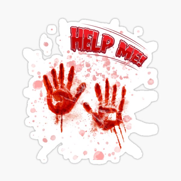 "Halloween Help Me" Sticker for Sale by HypnoticFlow | Redbubble