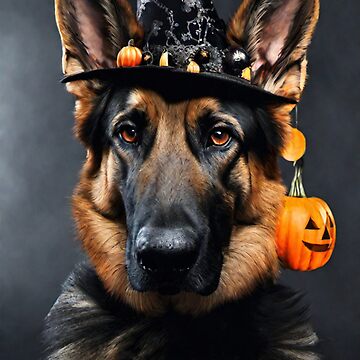 "German Shepherd for halloween" Sticker for Sale by petstiming | Redbubble