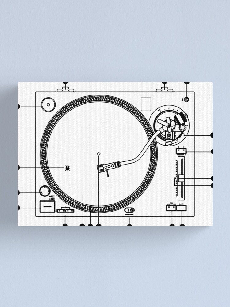 "Turntable Blueprint" Canvas Print for Sale by soundsociety | Redbubble