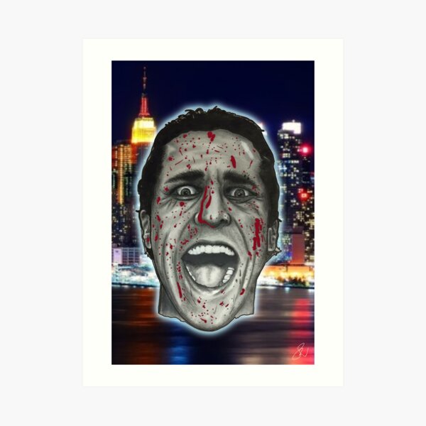 "CUSTOM hand drawn Patrick Bateman Custom Art - American Psycho" Art ...