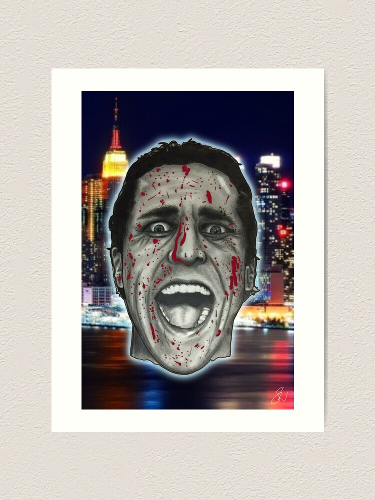 "CUSTOM hand drawn Patrick Bateman Custom Art - American Psycho" Art ...