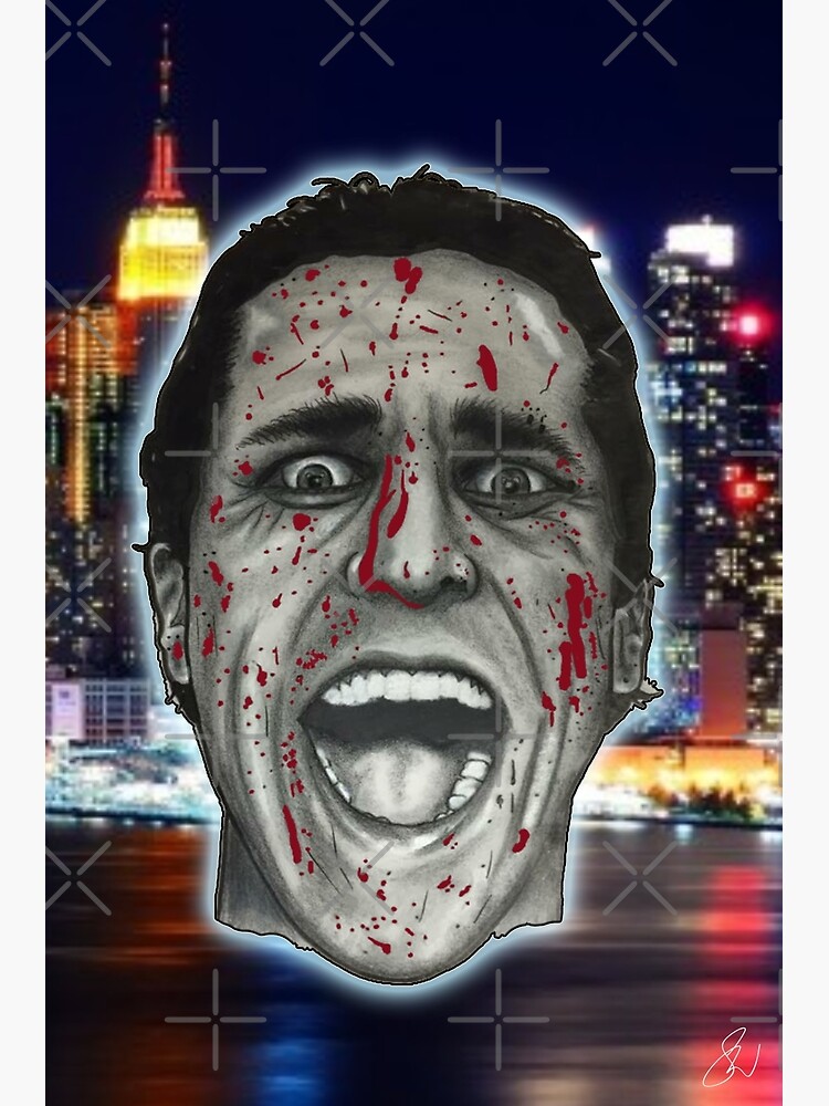 "CUSTOM hand drawn Patrick Bateman Custom Art - American Psycho" Art ...