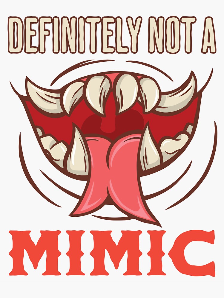 "Trustworthy Monster: Definitely not a mimic. DnD lover gift" Sticker ...