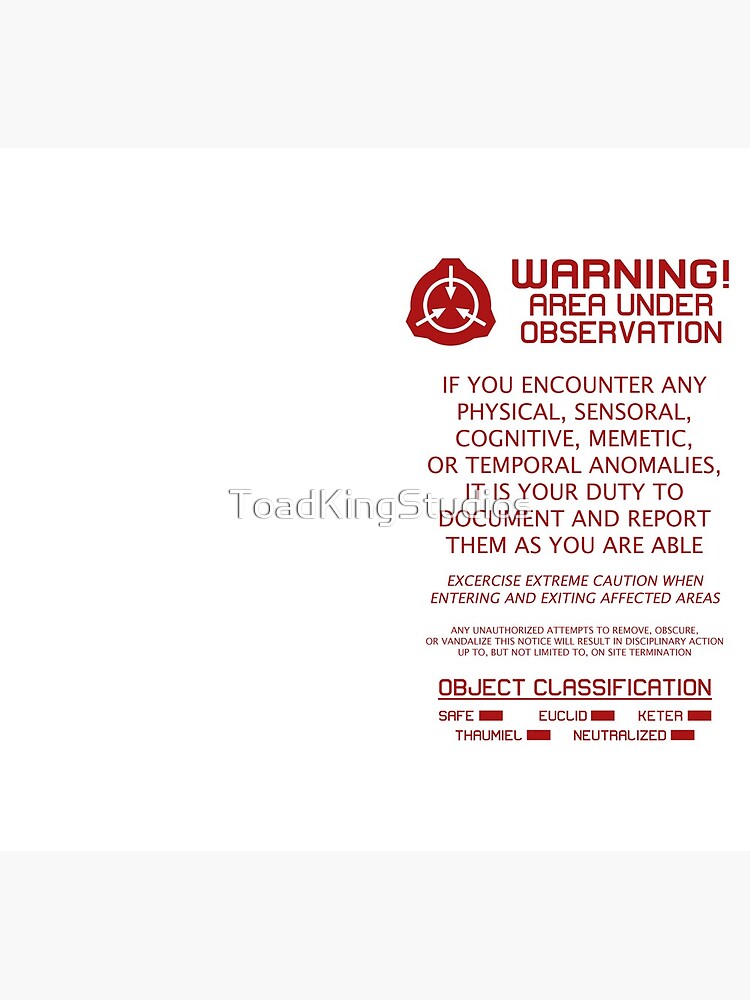 "SCP Foundation Red Warning Sign - White Background" iPhone Wallet for ...