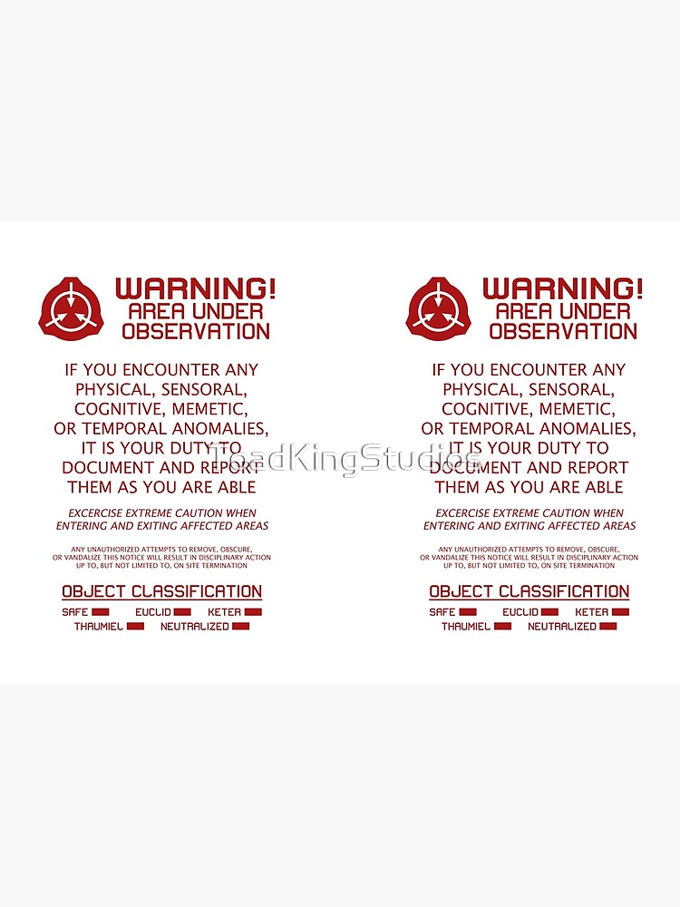Scp Foundation Red Warning Sign White Background Hardcover Journal