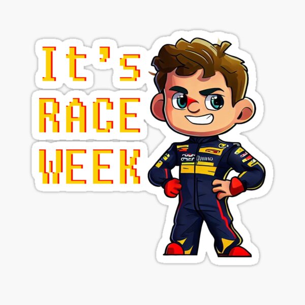 "Kids It's Race Week" Sticker for Sale by Green Box 10 | Redbubble