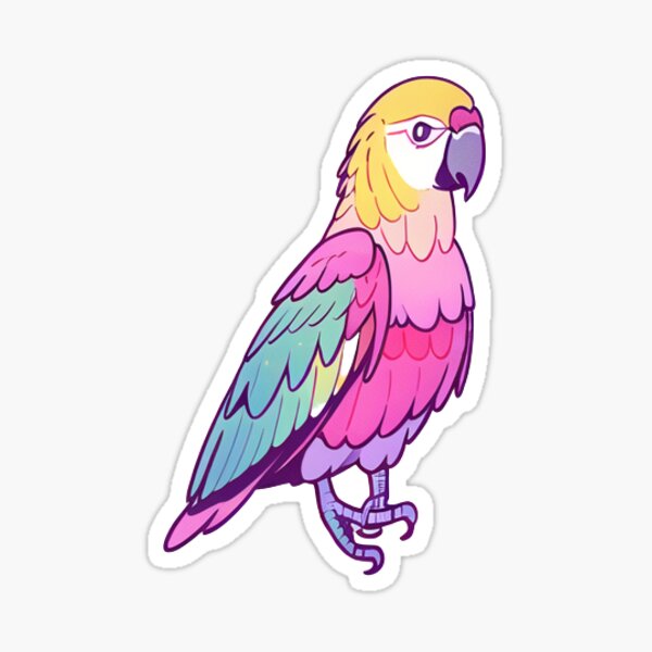 "parrot " Sticker for Sale by LadyHyun | Redbubble