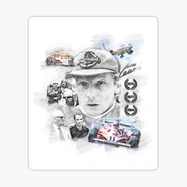 "Niki Lauda" Sticker by theodordecker | Redbubble
