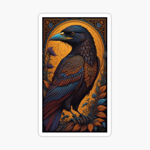"The Raven Edgar Allen Poe Halloween Gothic Noir Goth Emo" Sticker for ...