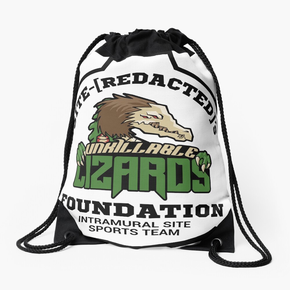 "Unkillable Lizards - SCP Foundation Sports Team" Drawstring Bag by ...