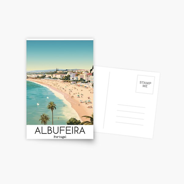 "A Vintage Travel Illustration of Albufeira - Portugal " Postcard for ...