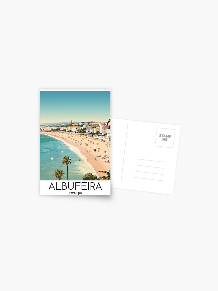 "A Vintage Travel Illustration of Albufeira - Portugal " Postcard for ...