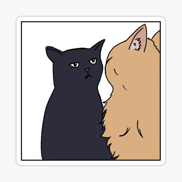 "Zoning Out Cat Meme" Sticker for Sale by CandyDreams222 | Redbubble
