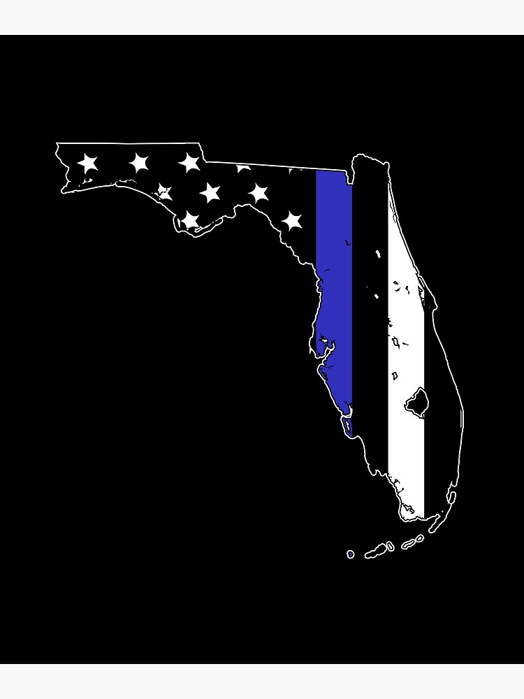 "Florida Police FL State Thin Blue Line" Poster by printedkicks | Redbubble