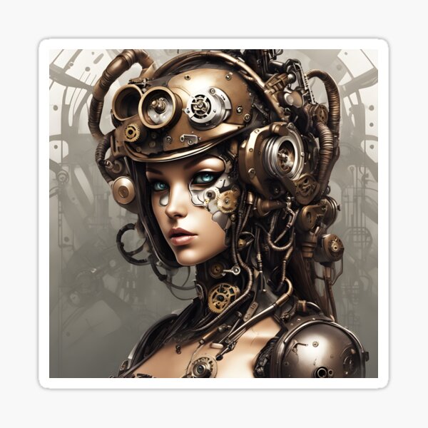 "Steampunk cyborg" Sticker for Sale by Kevin James | Redbubble