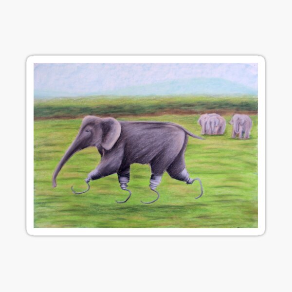 "Springy Elephant" Sticker for Sale by DarkPirateShea | Redbubble
