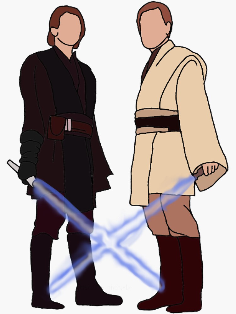 "Anakin and Obi Wan" Sticker for Sale by Puipuanabraj | Redbubble