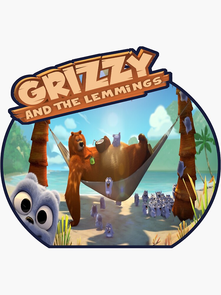 "grizzy and the lemmings " Sticker for Sale by hadley-gilbert | Redbubble
