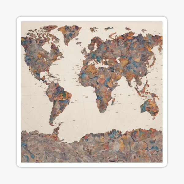 "World Map" Sticker for Sale by frodosart | Redbubble