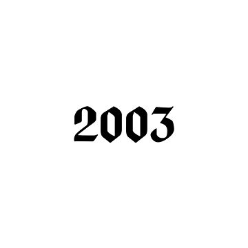 "2003 Text" Sticker for Sale by Miriam Abramowitz | Redbubble