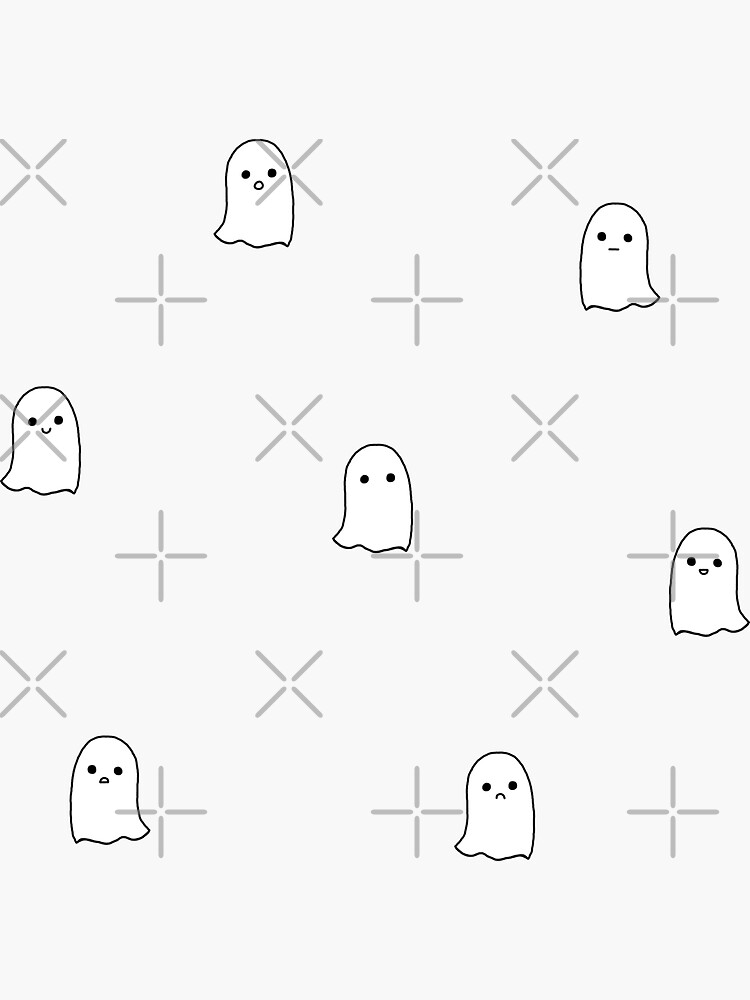 "Cute ghost doodles with different expressions Sticker Pack" Sticker ...