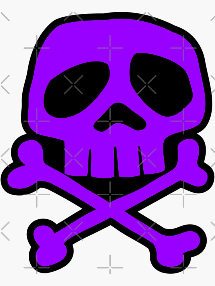 "Old School Punk Rock Skull (purple)" Sticker for Sale by muskitt ...