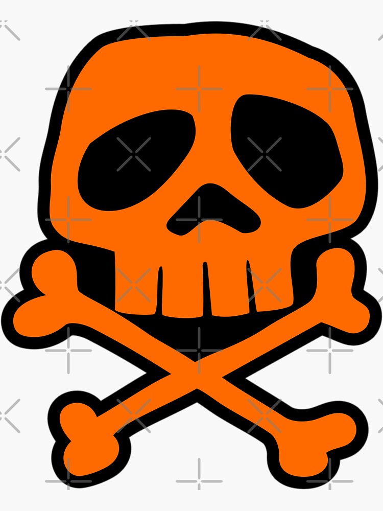 "Old School Punk Rock Skull (orange)" Sticker for Sale by muskitt ...