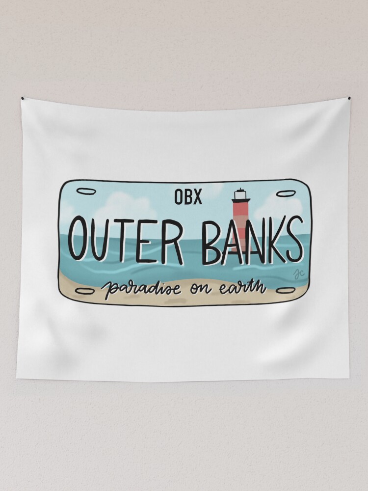 "THE ORIGINAL OBX license plate bright" Tapestry for Sale by Jeandabean ...