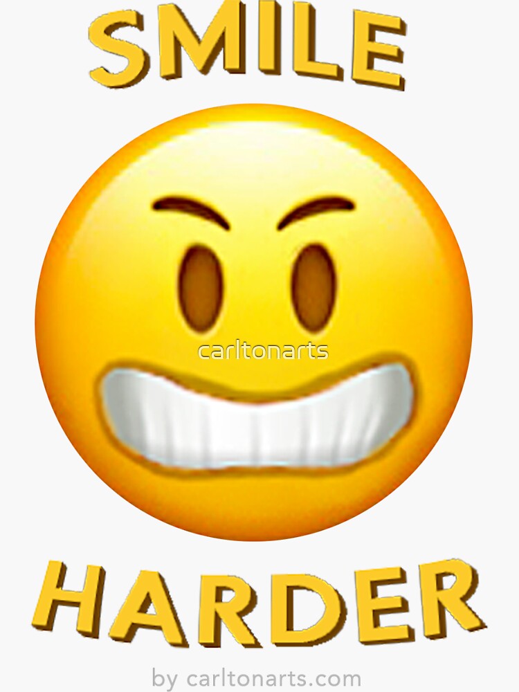 "smile harder (transparent background)" Sticker for Sale by carltonarts ...