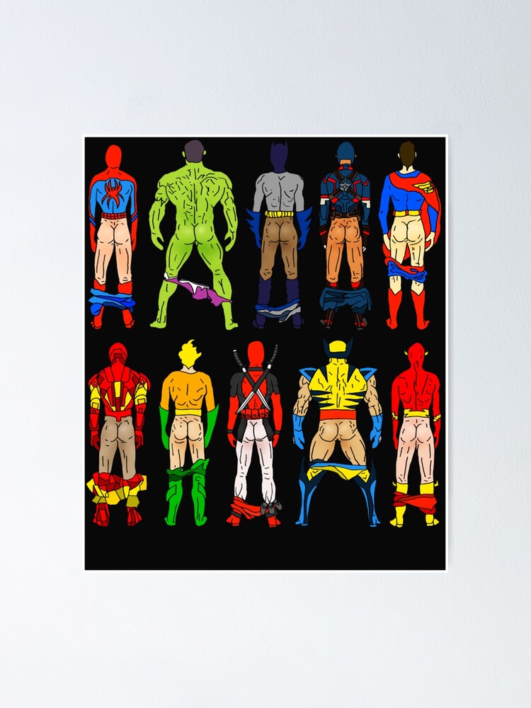 "Superhero Butts " Poster for Sale by PAMELAUTHIT12 | Redbubble