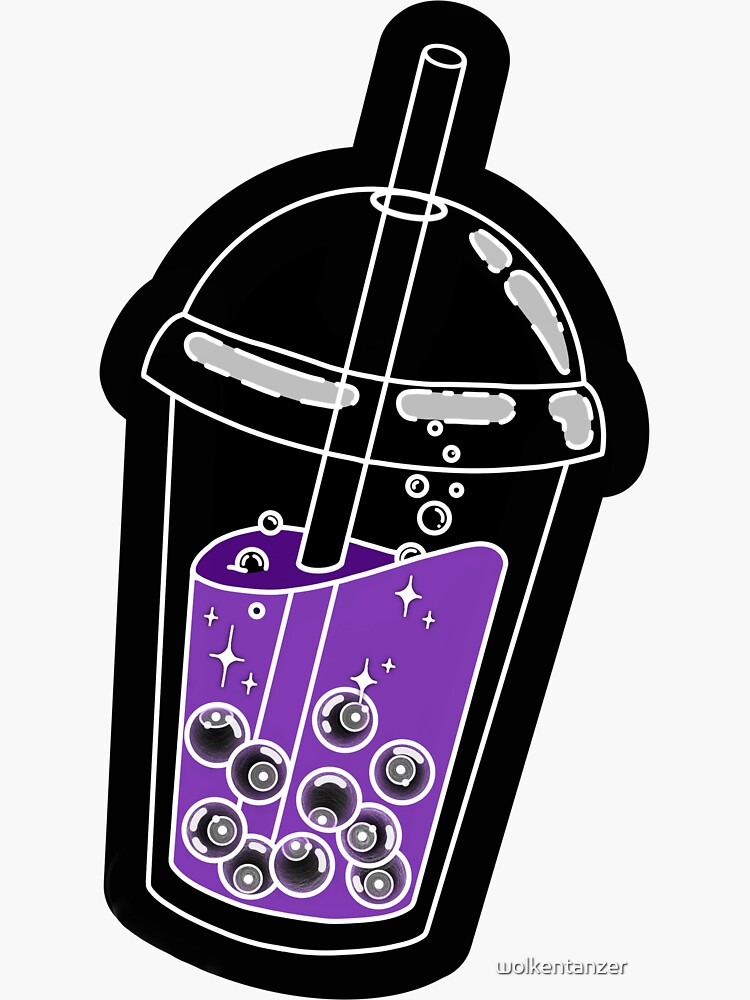 "Creepy Bubble Tea Purple" Sticker for Sale by wolkentanzer | Redbubble