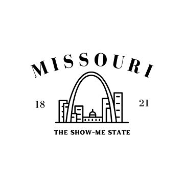 "Missouri Show Me State with Gateway Arch" Sticker for Sale by ...