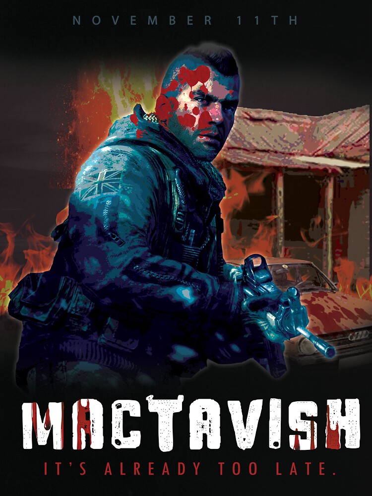 "Captain MacTavish 80's Horror Movie Poster" Sticker for Sale by ...