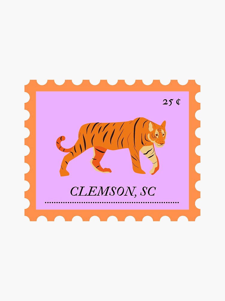 "Clemson SC Stamp" Sticker for Sale by L Smith | Redbubble