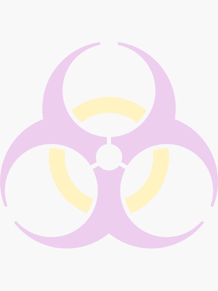 "Pastel purple and yellow biohazard symbol" Sticker for Sale by ...