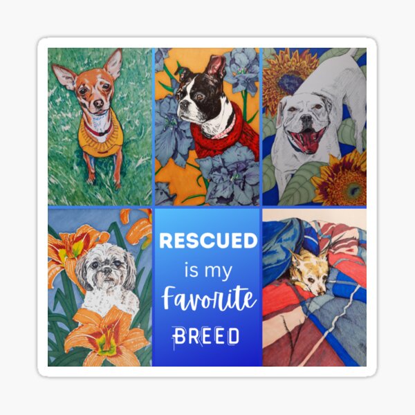 "Rescue Dogs" Sticker for Sale by scribblesbyelr | Redbubble