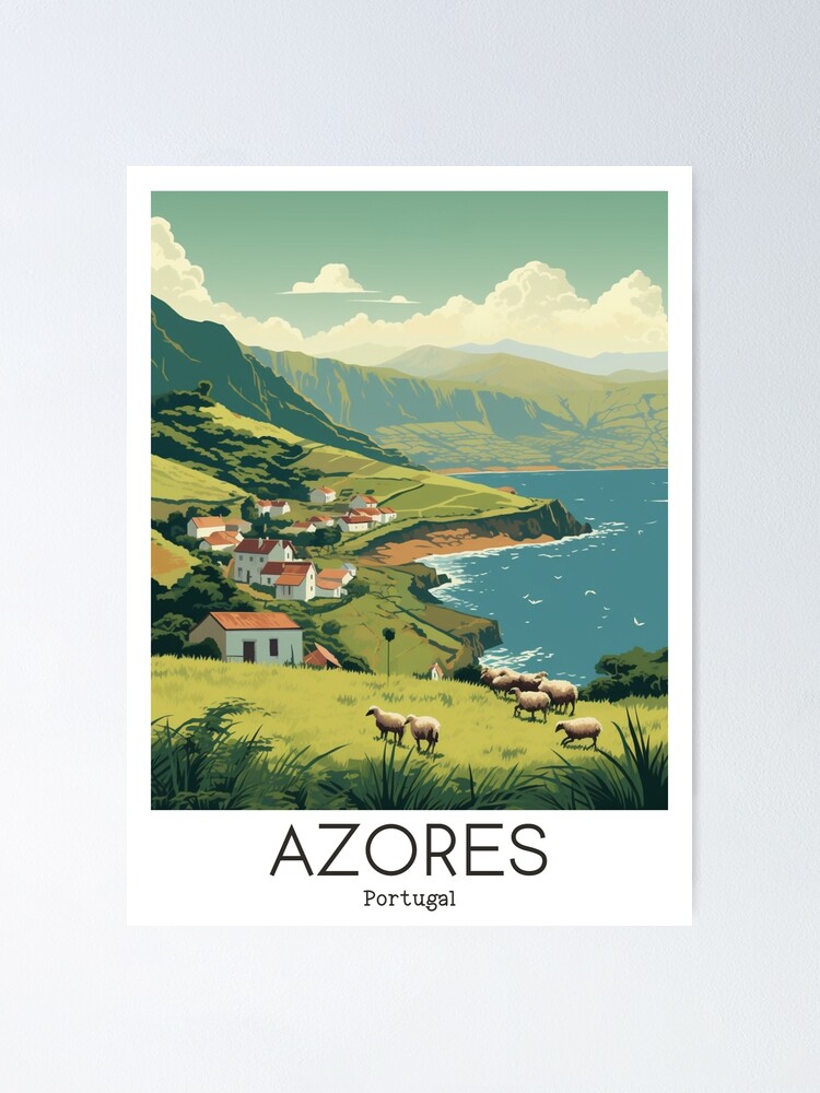 "A Vintage Travel Illustration of Azores - Portugal " Poster for Sale ...