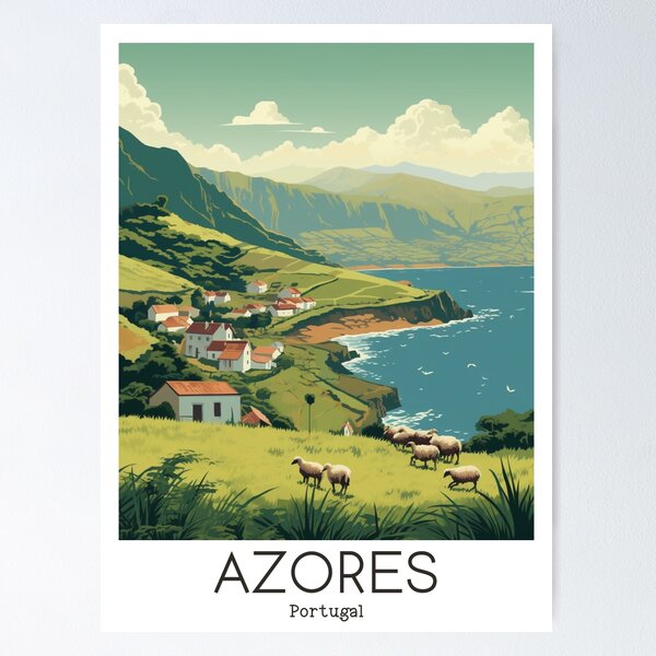 "A Vintage Travel Illustration of Azores - Portugal " Poster for Sale ...