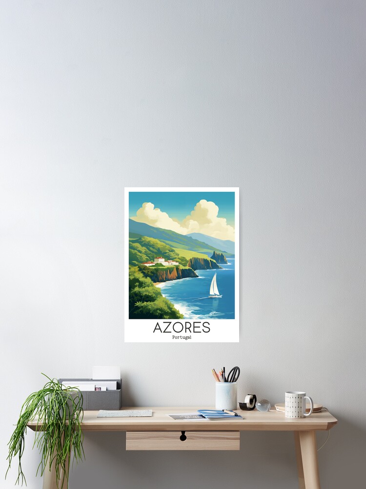 "A Vintage Travel Illustration of Azores - Portugal " Poster for Sale ...