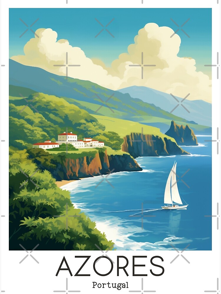 "A Vintage Travel Illustration of Azores - Portugal " Poster for Sale ...