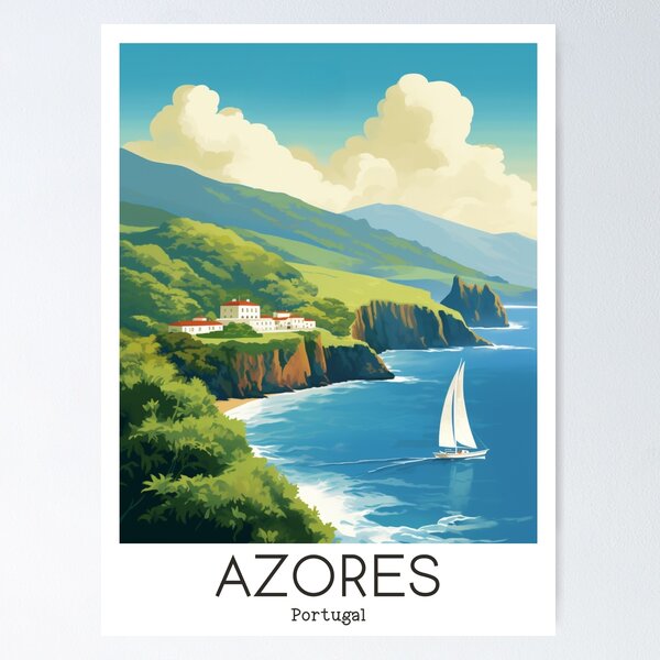 "A Vintage Travel Illustration of Azores - Portugal " Poster for Sale ...