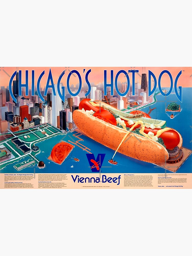 "Vienna Beef Navy Pier Hot Dog Poster" Canvas Print for Sale by TheRDA ...