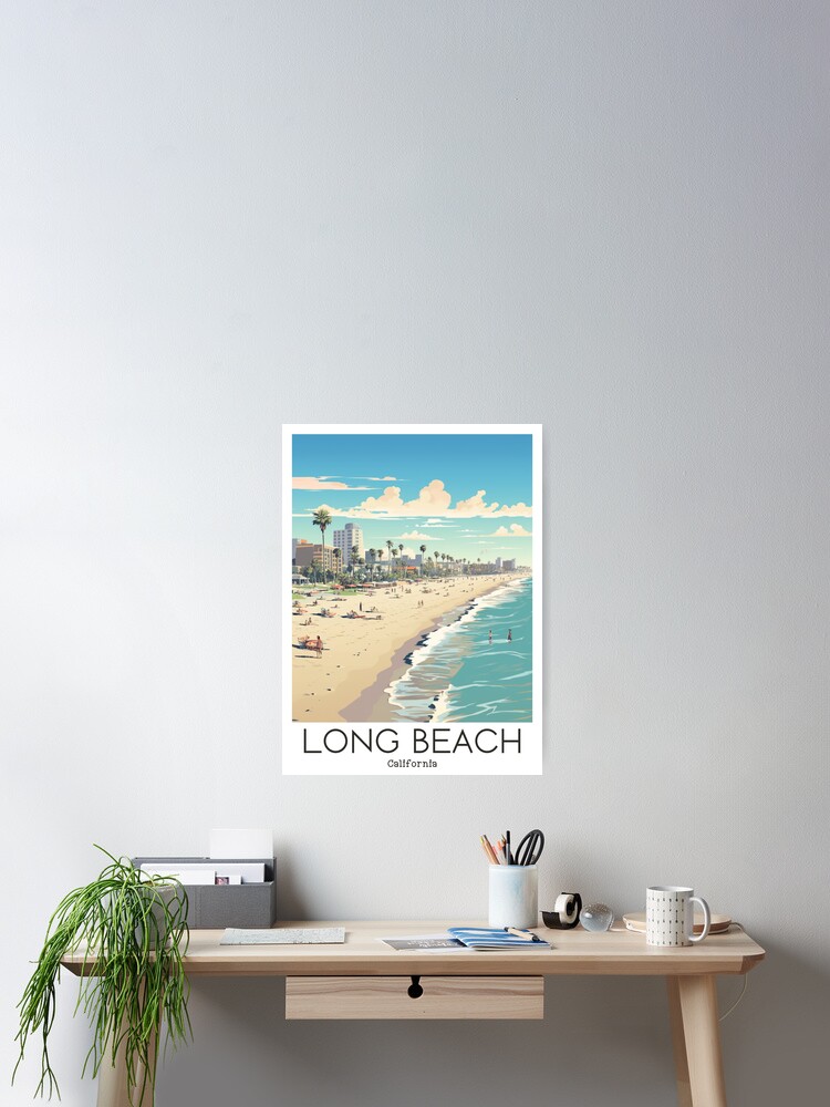 "A Vintage Travel Illustration of Long Beach - California - US" Poster ...