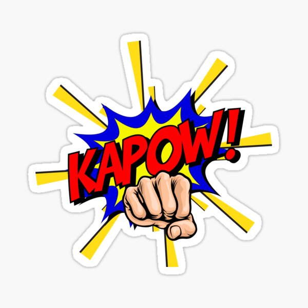 "KAPOW FIST PUNCH: Dynamic Action Art for Comic Enthusiasts and Superhero Fans" Sticker for Sale ...