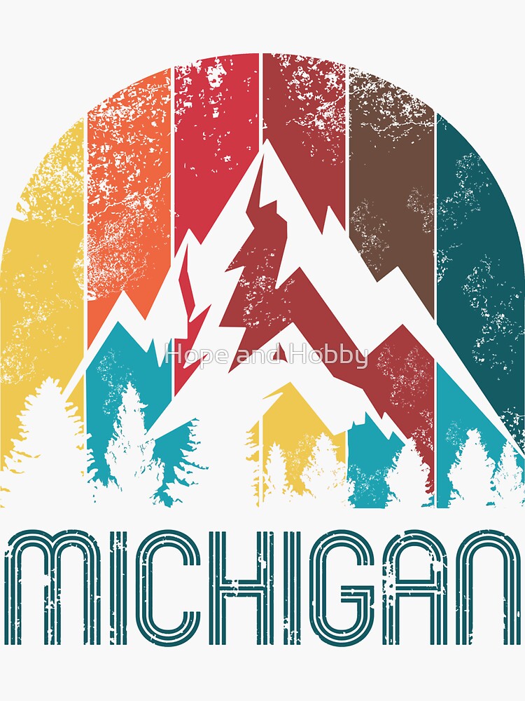 "Retro Michigan Design for Men Women and Kids" Sticker for Sale by ...