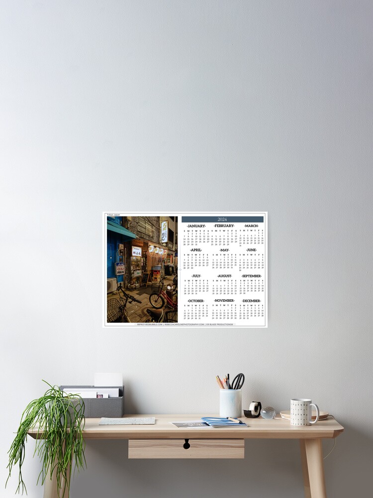 "2024 Calendar | Year-At-A-Glance | Tokyo | Japan | Tokyo Side Street ...